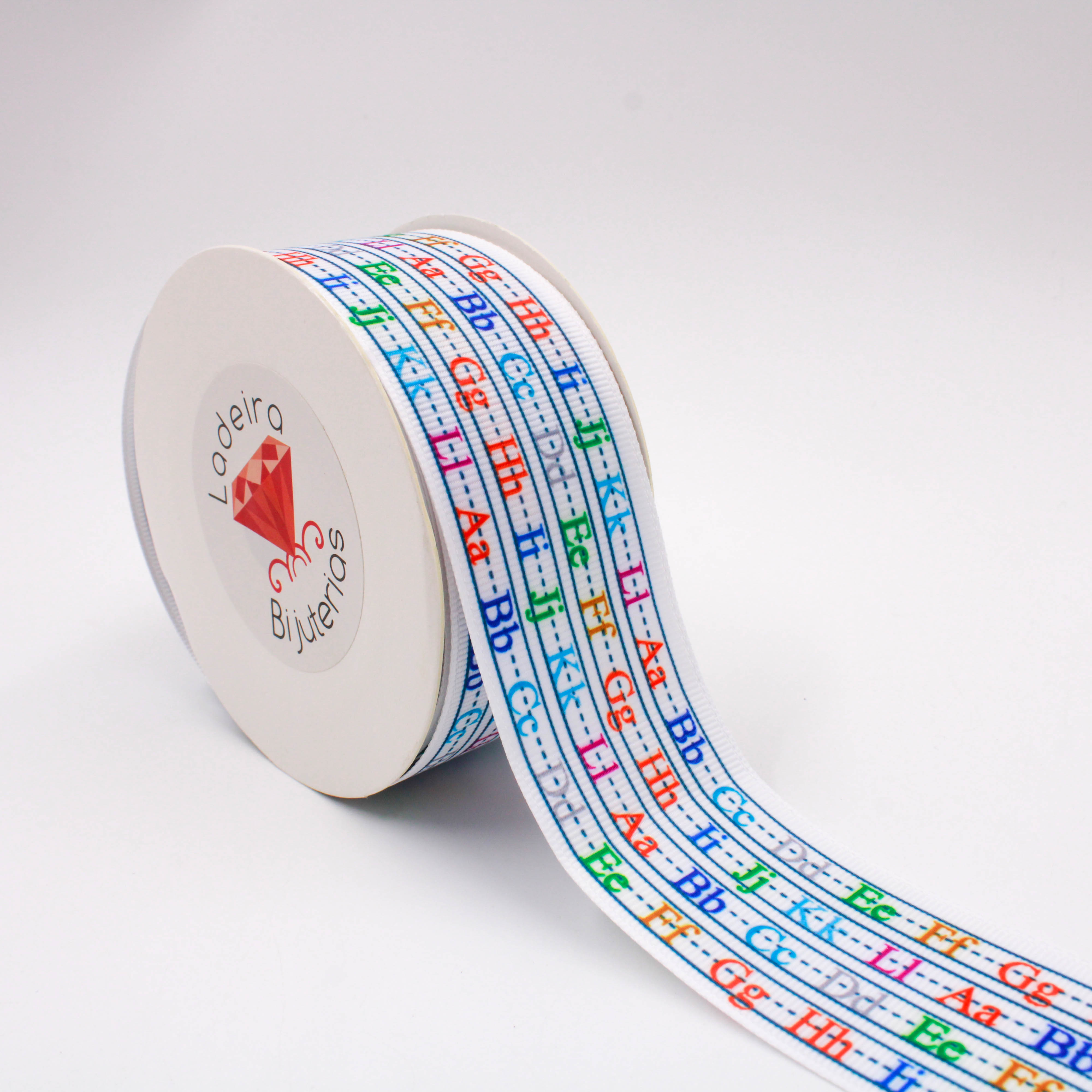 Fita Estampada Alfabeto 38mm em Poliéster - 09 Metros