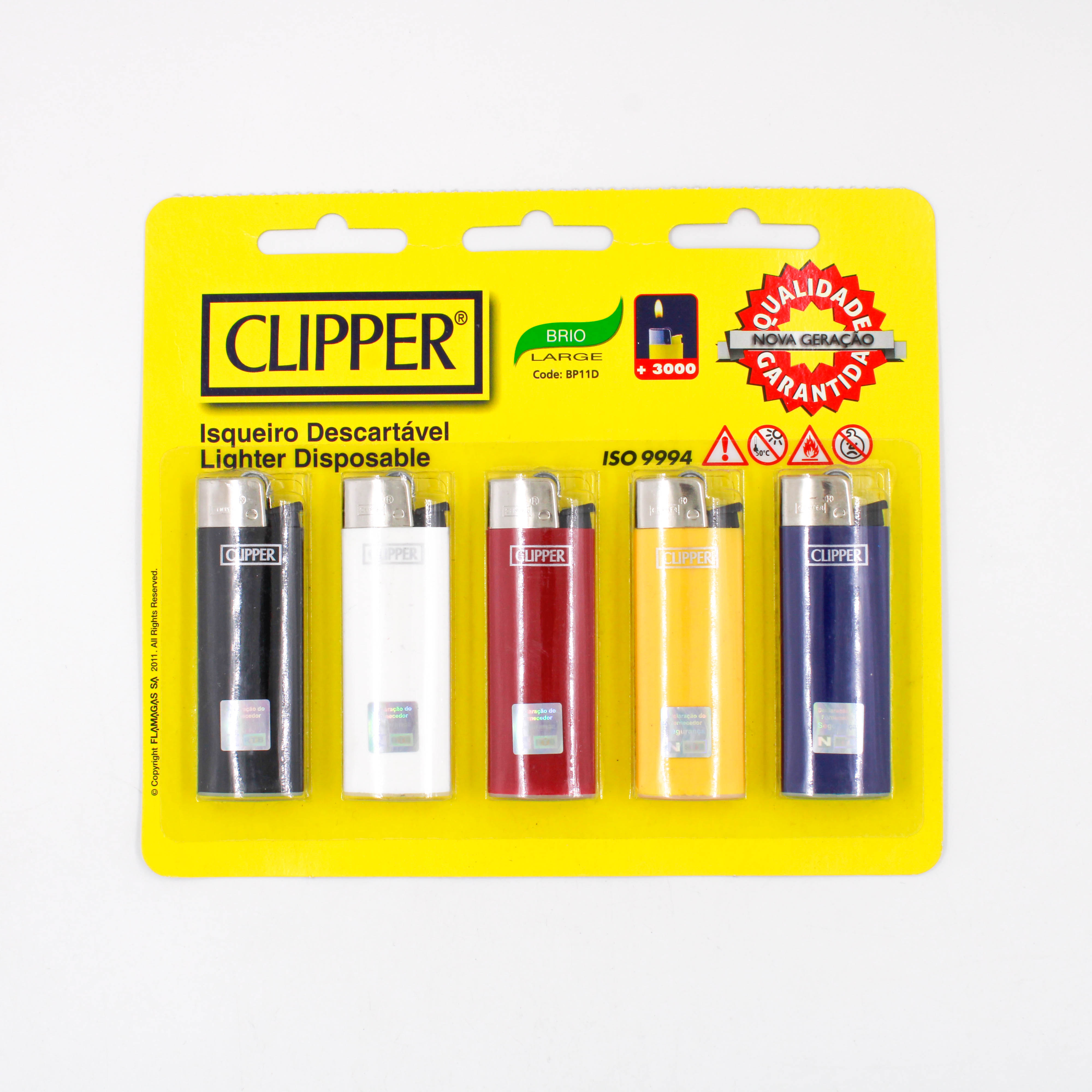 Cartela Isqueiro Clipper BP11D Brio Large c/ 10un - Ladeira Armarinhos