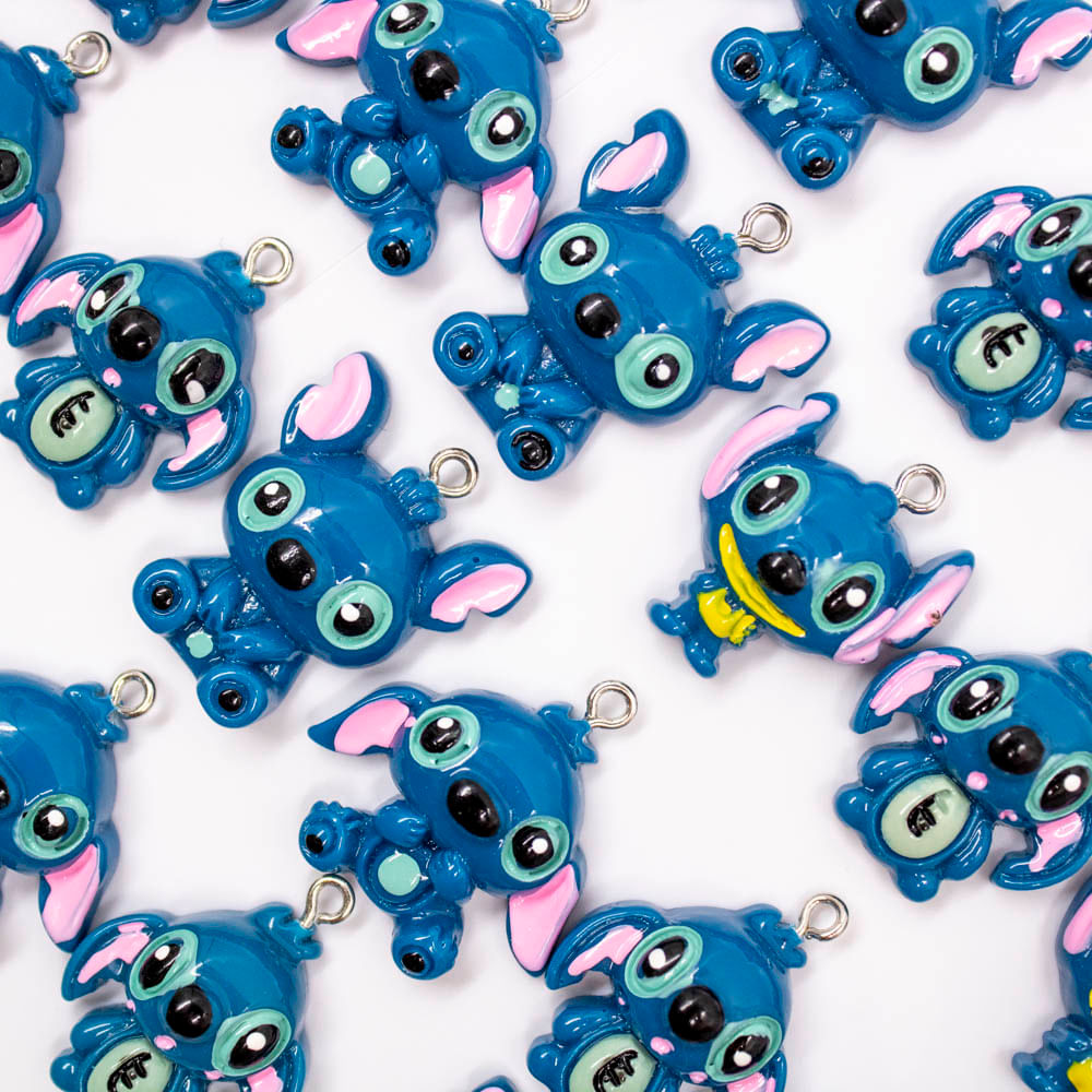 Pingente Stitch Expressões 28x30mm em Resina - 50 Peças