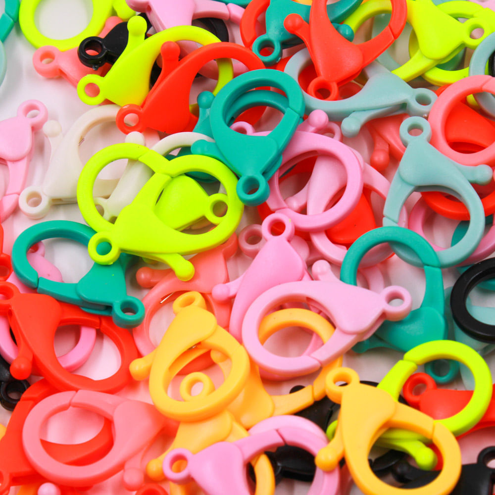 Fecho Lagosta Fosco 25x35mm em Plástico - 200 Peças