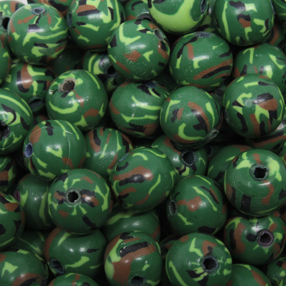 Bola Exército Passante 10mm PVC - Kit 500 Peças | Ladeira Armarinhos