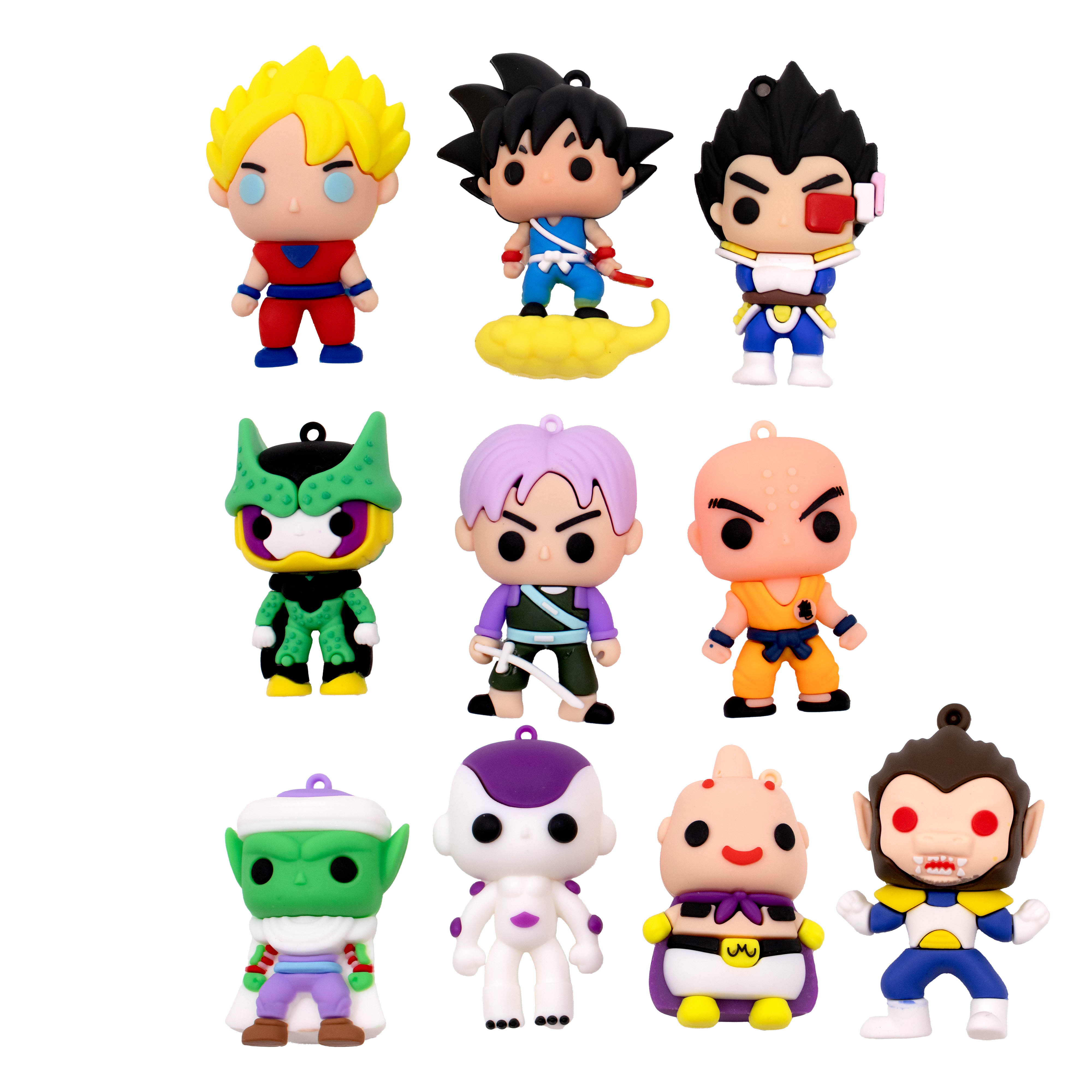 PINGENTES FUNKO POP DRAGON BALL Z 60MM EMBORRACHADO COM 10 PEÇAS